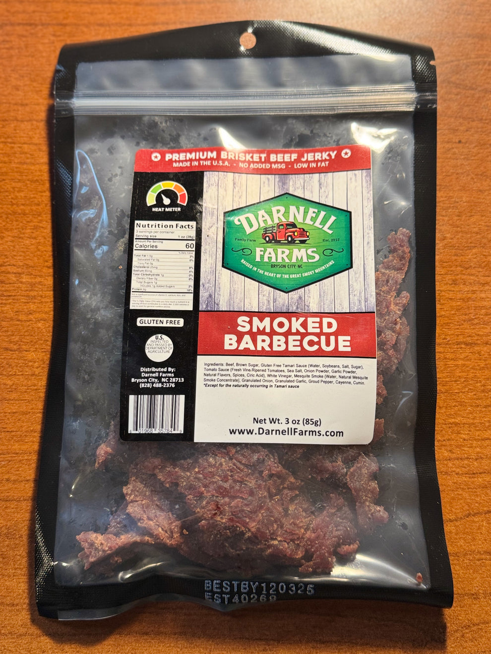 Smoked Barbecue Premium Brisket Beef Jerky – Darnell Farms Online Store
